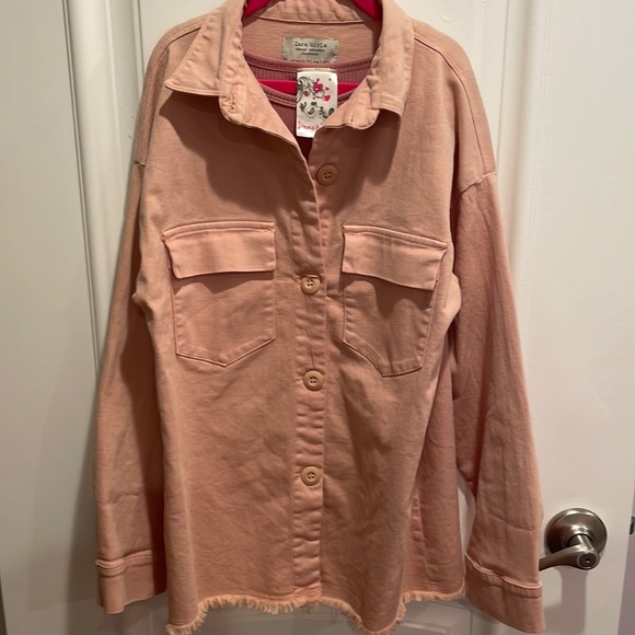 Zara | Jackets & Coats | Zara Girls Pink Denim Jacket Casual Collection ...